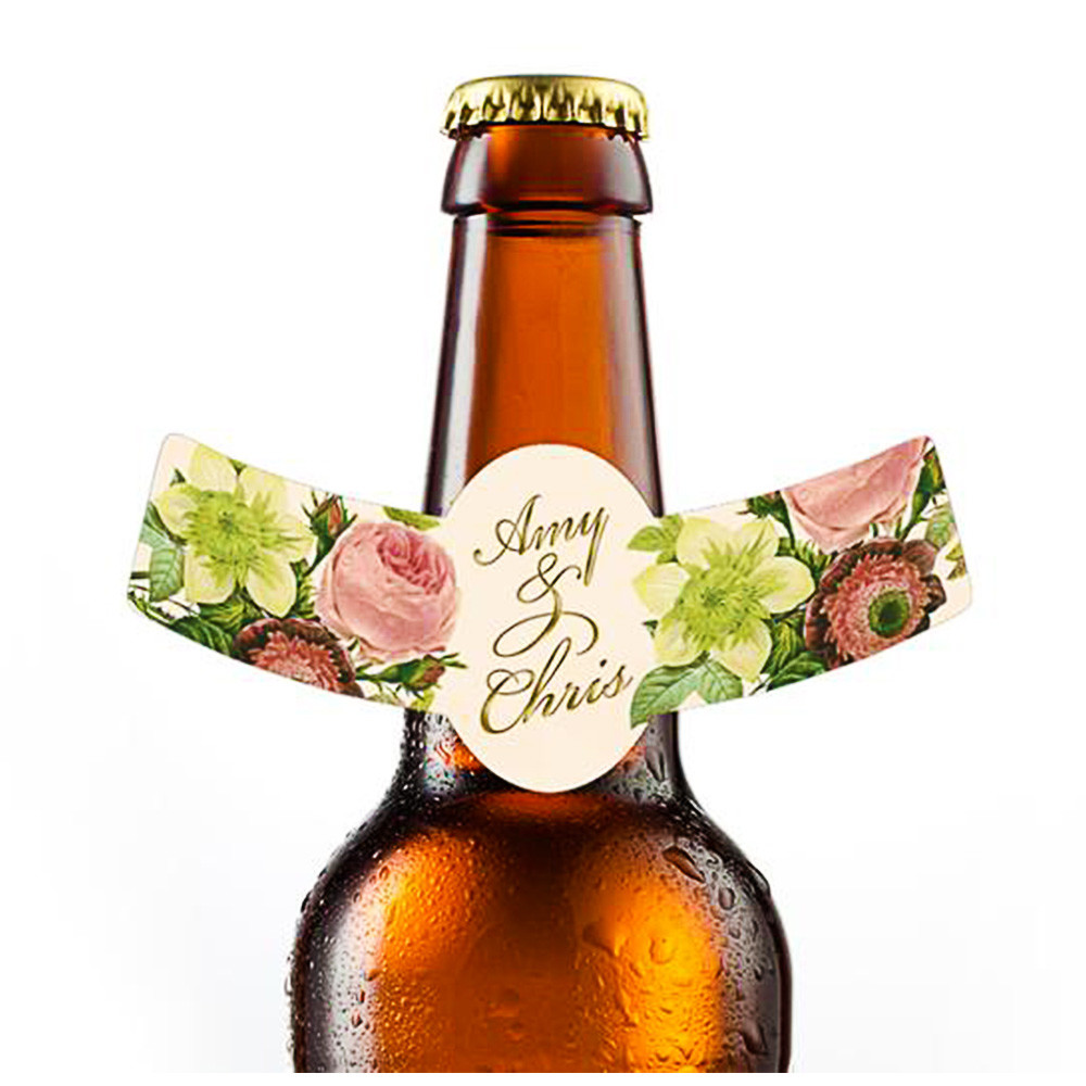 Waterproof Adhesive Vinyl Wine Bottle Neck Label Sticker Hologram Beer 