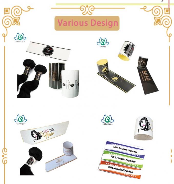 Custom High Adhesive Hair Bundle Labels Waterproof For Hair Extension